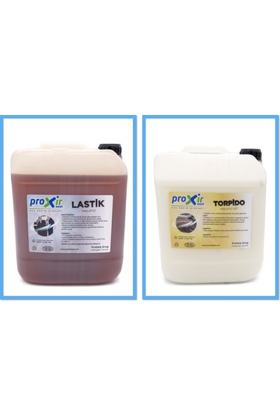 Proxir Wash Lastik Parlatıcı 5 kg ve Torpido Parlatıcı Süt 5 kg Set 2'li Proxir Wash Lastik Parlatıcı 5 kg ve Torpido Parlatıcı Süt 5 kg Set 2'li