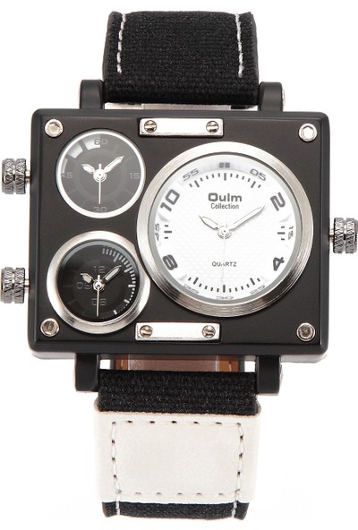 Oulm Çok Zaman Dilimi Büyük Kadran Rahat Erkek Saati Otoriter Kare Kuvars Erkek Saati (Yurt Dışından)