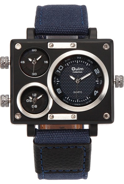 Oulm Çok Zaman Dilimi Büyük Kadran Rahat Erkek Saati Otoriter Kare Kuvars Erkek Saati (Yurt Dışından)