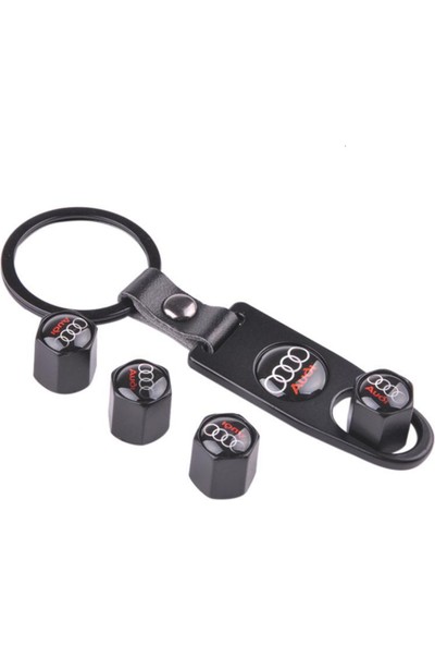 Gardenauto Audi Paslanmaz Çelik Sibop Kapağı ve Anahtarlık Seti