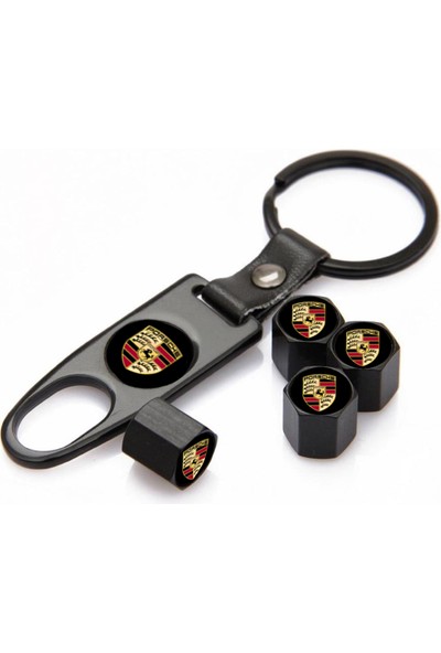 Gardenauto porsche Paslanmaz Çelik Sibop Kapağı ve Anahtarlık Seti