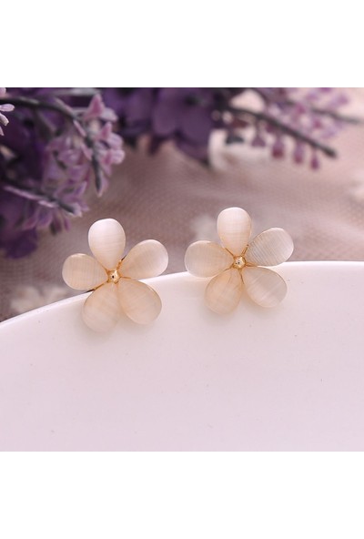 Ezr Jewellery 925 Sedefli Altın Kaplama Italyan Küpe