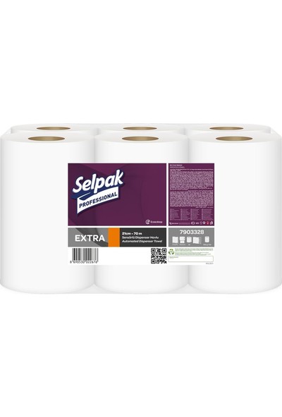 Selpak Extra Sensörlü Dispenser 6'lı Rulo Havlu Selpak Extra Sensörlü Dispenser 6'lı Rulo Havlu