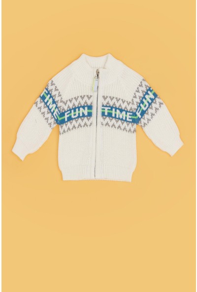 B&G Store Erkek Bebek Ekru Hırka 20FW1BG1719 B&G Store Erkek Bebek Ekru Hırka 20FW1BG1719