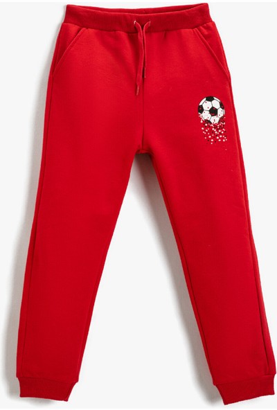 Koton Futbol Topu Baskılı Jogger Eşofman Altı Beli Bağcıklı Cepli