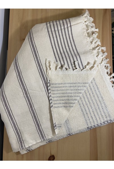 Buldan Çift Taraflı Organik Peştemal 85x185 Cm Gri