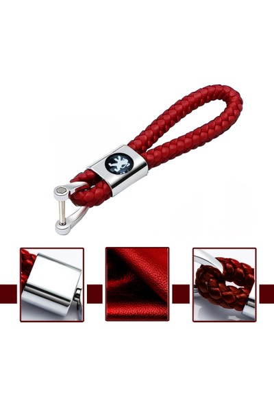 C9 Peugeot Gerçek Deri Örgü Kırmızı Anahtarlık Carmaniaks C9 Peugeot Gerçek Deri Örgü Kırmızı Anahtarlık Carmaniaks