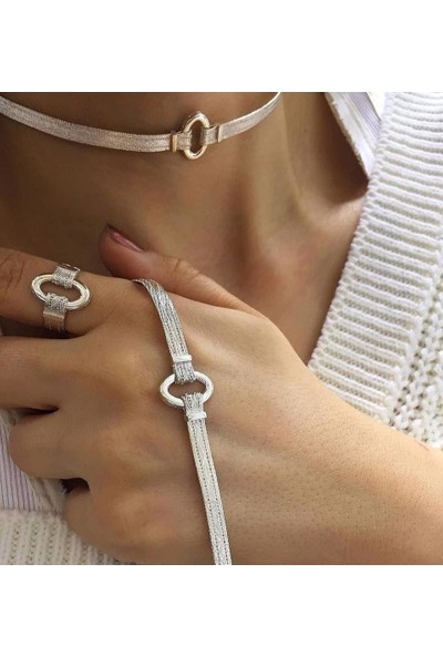 EgeEceSilvers 3 Sıra Elips Trabzon Hasırı Set