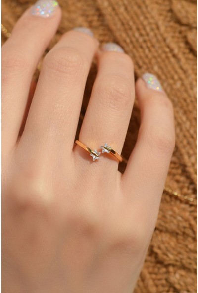 Sacce Scarves&Accessories Yıldız Model Çelik Yüzük Gold Renk Sacce Scarves&Accessories Yıldız Model Çelik Yüzük Gold Renk