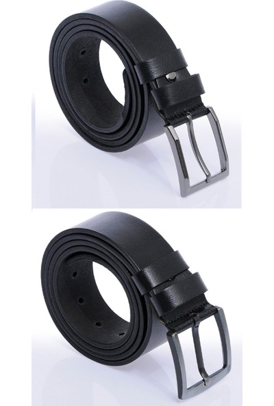 Antiochıa Deri Deri Kot 4,5cm ve Kumaş 3,5cm 2'li Kemer Set