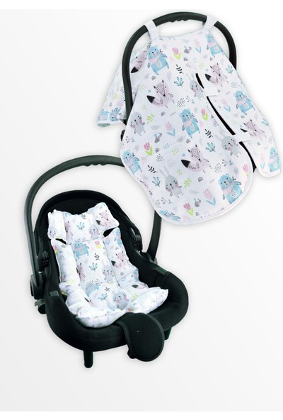 Ponçikya Müslin Kışlık Puset Örtüsü ve Puset Minderi - Ayı ve Rakun Ponçikya Müslin Kışlık Puset Örtüsü ve Puset Minderi - Ayı ve Rakun