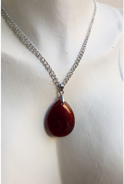 Sandcastle Kahverengi Akik Doğal Taş Zincir Kolye Sandcastle Kahverengi Akik Doğal Taş Zincir Kolye