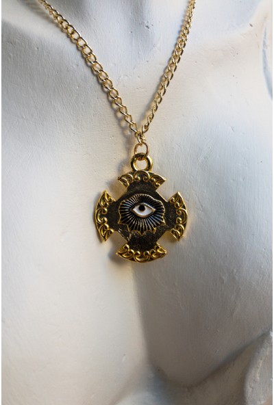 Sandcastle Altın Kaplama Göz Zincir Kolye