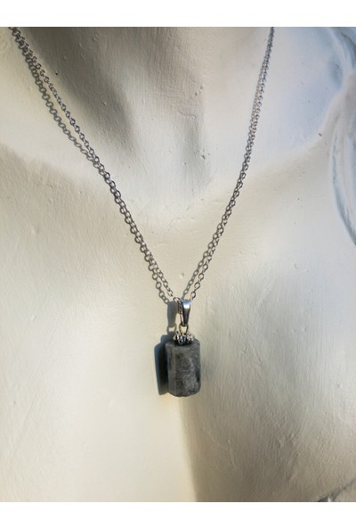 Sandcastle Gri Kuvars Doğal Taş Zincir Kolye Sandcastle Gri Kuvars Doğal Taş Zincir Kolye