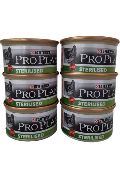 Pro Plan Proplan Sterilised Ton Balıklı ve Somonlu Kısırlaştırılmış Yetişkin Kedi Maması Konserve 6X85 gr Pro Plan Proplan Sterilised Ton Balıklı ve Somonlu Kısırlaştırılmış Yetişkin Kedi Maması Konserve 6X85 gr