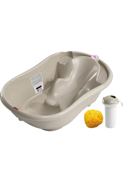 Okbaby Onda Banyo Küveti & Splash Bebek Duşu & Doğal Banyo Süngeri No.10 / Gri