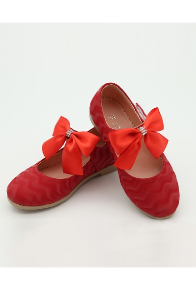 Fidati Ortopedik Dalga Desen Babet Fiyonklu Kırmızı