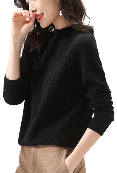 Gogoo Siyah Balıkçı Yaka Kazak (Yurt Dışından)