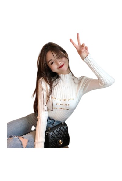 Gogoo Beyaz Balıkçı Yaka Kazak (Yurt Dışından)