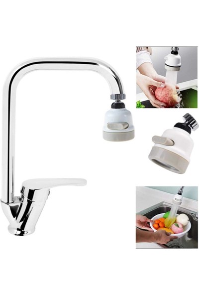 Kca Köşe Borulu Beyaz 3 Fonksi̇yonlu Mutfak Evi̇ye Bataryasi Musluğu