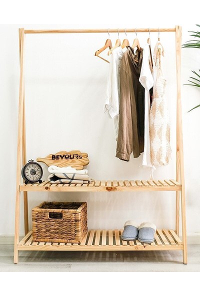 The Best Shopping Ahşap Konfeksiyon Elbise Askılık Iki Raflı 148 x 106 cm The Best Shopping Ahşap Konfeksiyon Elbise Askılık Iki Raflı 148 x 106 cm