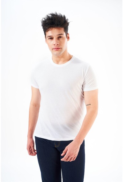 Fıngerprınt Organik Kumaş Basic Erkek Tişört