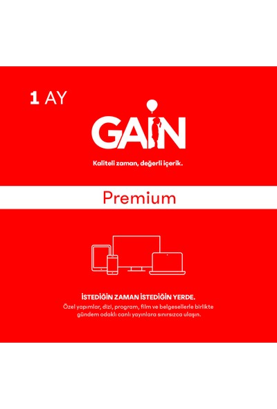 Gain Medya 1 Aylık Premium Abonelik