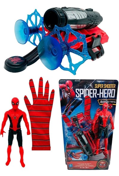 Kids Örümcek Adam Spiderman Ağ Fırlatan Ok Atan Vantuzlu Eldiven ve Işıklı Figür Kids Örümcek Adam Spiderman Ağ Fırlatan Ok Atan Vantuzlu Eldiven ve Işıklı Figür