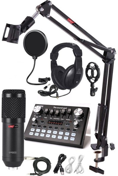 Lastvoice BM800 Live Head Plus Set Efektli Ses Kartı Mikrofon Kulaklık Stand Kayıt Canlı Yayın Seti (Pc ve Telefon) Lastvoice BM800 Live Head Plus Set Efektli Ses Kartı Mikrofon Kulaklık Stand Kayıt Canlı Yayın Seti (Pc ve Telefon)