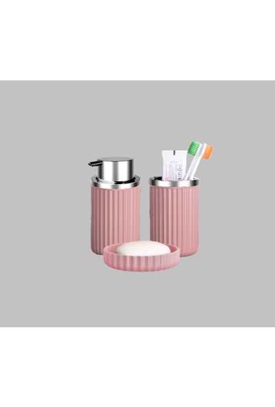 Eminem 3'lü Banyo Seti-Pembe Nikel Eminem 3'lü Banyo Seti-Pembe Nikel