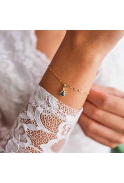 Cherry 14 Ayar Altın Damla Gözlü Bileklik Cherry 14 Ayar Altın Damla Gözlü Bileklik