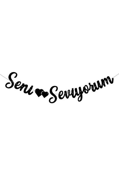 Papercraft Kaligrafi Banner Siyah Seni Seviyorum Papercraft Kaligrafi Banner Siyah Seni Seviyorum