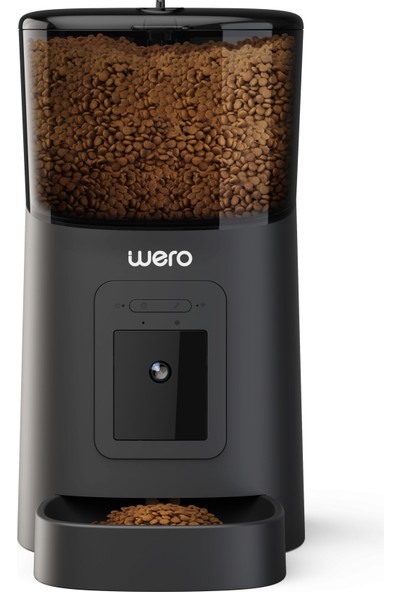 Wero Kameralı, Uzaktan Ses Kontrollü Pet (Kedi / Köpek) Besleyici, Smart Pet Feeder 195 x 357 x 362 mm Siyah Wero Kameralı, Uzaktan Ses Kontrollü Pet (Kedi / Köpek) Besleyici, Smart Pet Feeder 195 x 357 x 362 mm Siyah