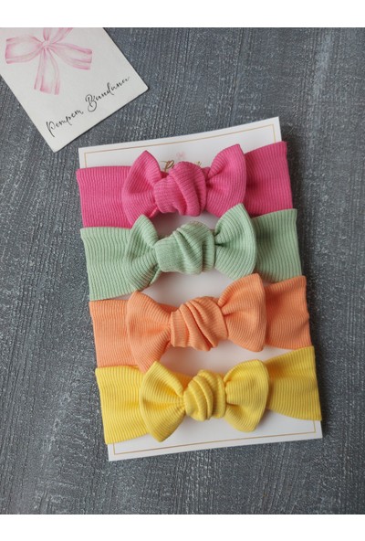 Pempem Bandana Kız Bebek Ribana Bandana 4 Lü Set