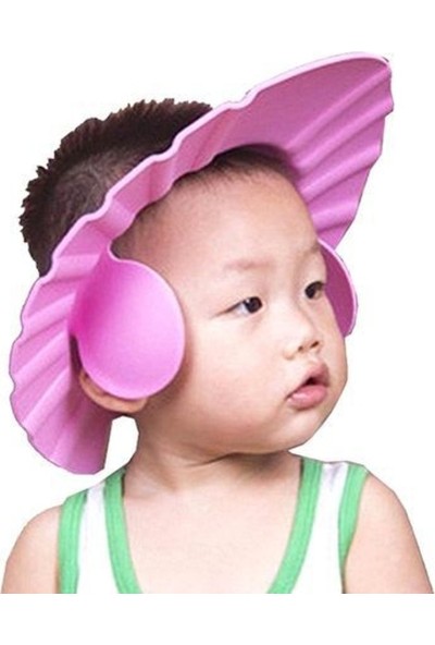 Ramdet Bebek Banyo Şapkası Düğmeli Kulaklıklı