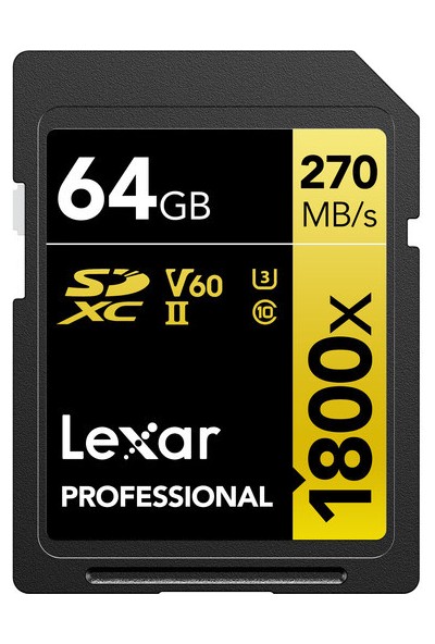 Lexar 64GB Gold Series 1800X Uhs-Iı Sdxc Hafıza Kartı 270MBS Lexar 64GB Gold Series 1800X Uhs-Iı Sdxc Hafıza Kartı 270MBS
