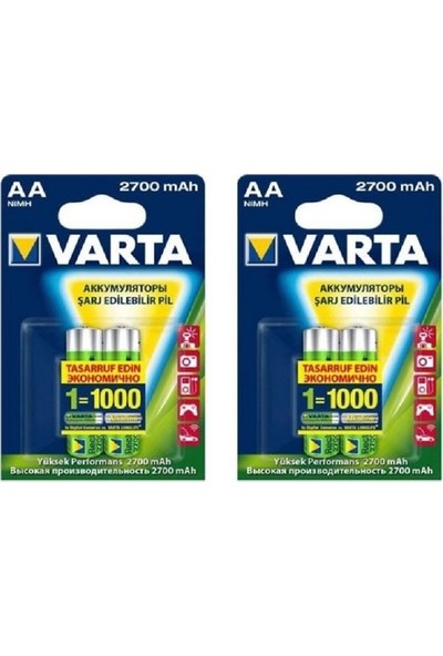 Varta 2700 Mah Aa Şarjlı Pil 4'lü