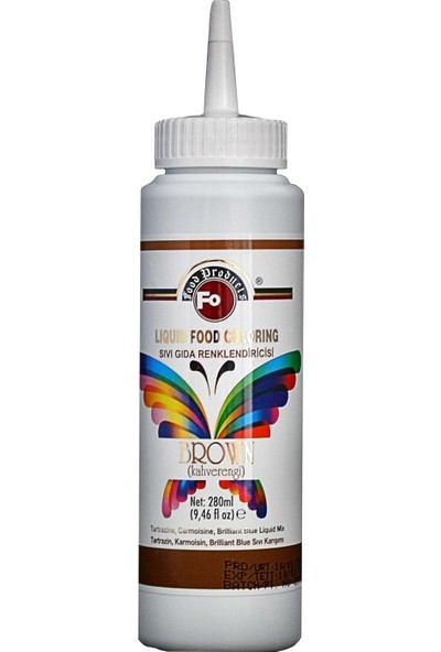 Fo Kahverengi Sıvı Gıda Boyası 280 ml Fo Kahverengi Sıvı Gıda Boyası 280 ml