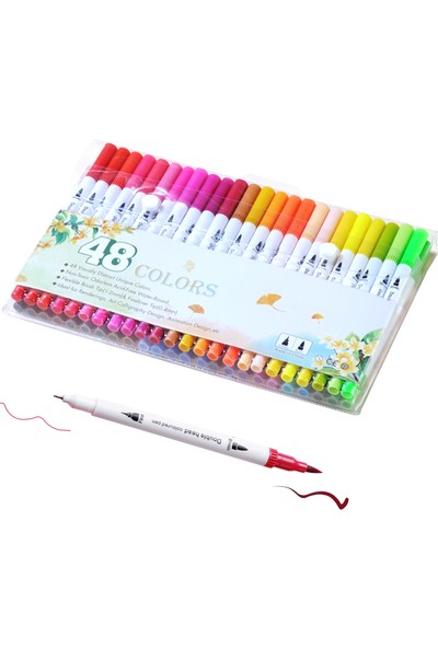 Buyfun 48 Renk Çift Uçlu Fırça Kalemler Sanat Işaretleyiciler (Yurt Dışından)