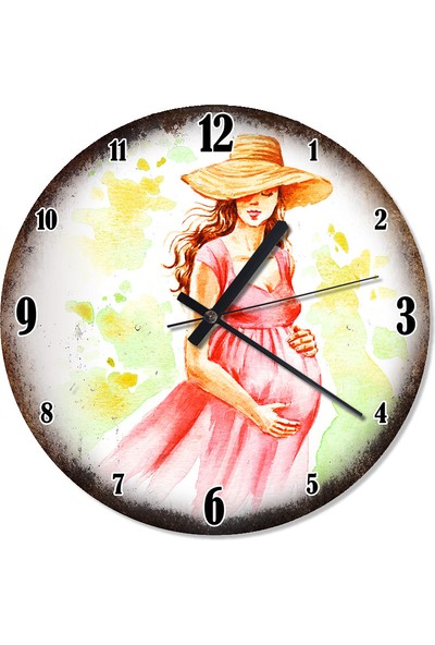 Tablomega Hamile Bayan Çocuk Odası Duvar Saati