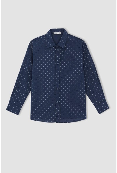 DeFacto Erkek Çocuk Regular Fit Kareli Uzun Kollu Poplinl Gömlek W3222A622SP