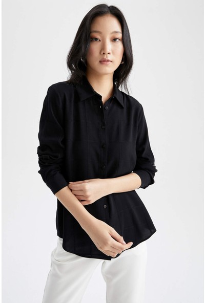 DeFacto Relax Fit Çizgili Uzun Kollu Gömlek M9480AZ22SM