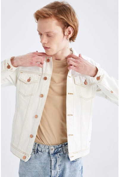 DeFacto Slim Fit Çift Cepli Jean Ceket X0400AZ22SP