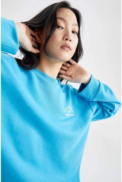 DeFacto Relax Fit Bisiklet Yaka Slogan Baskılı Uzun Kollu Sweatshirt X0133AZ22SP DeFacto Relax Fit Bisiklet Yaka Slogan Baskılı Uzun Kollu Sweatshirt X0133AZ22SP