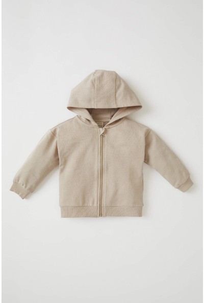 DeFacto Erkek Bebek Kapüşonlu Fermuarlı Pamuklu Sweat Hırka W7971A222SP DeFacto Erkek Bebek Kapüşonlu Fermuarlı Pamuklu Sweat Hırka W7971A222SP