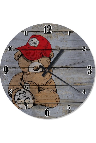 Tablomega Kırmızı Şapkalı Peluş Ayı Mutafak Tipi Duvar Saati Tablomega Kırmızı Şapkalı Peluş Ayı Mutafak Tipi Duvar Saati