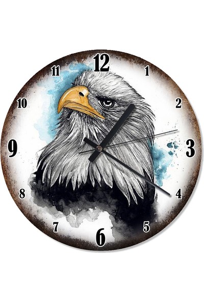 Tablomega Retro Kartal Duavr Saati Duvar Saati