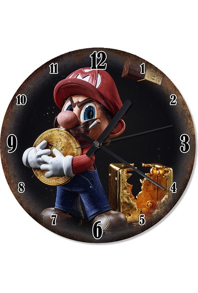 Tablomega Bitcoin Mario Akarlı Duvar Saati Tablomega Bitcoin Mario Akarlı Duvar Saati