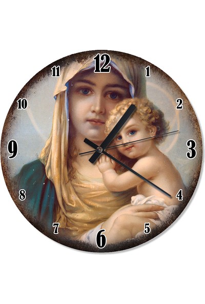Tablomega Meryem Ana ve Isa Özel Tasarım Duvar Saati