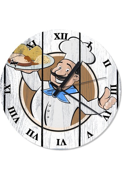 Tablomega Şef Aşçı Şekilli Duvar Saati